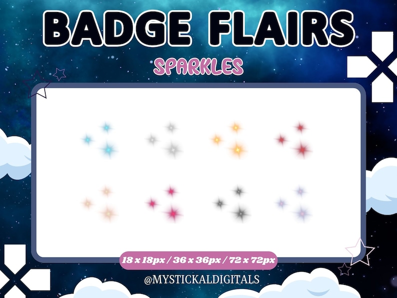 Sparkles Twitch Sub Badge Flair - Bit Badges - Streamer - Stream ...