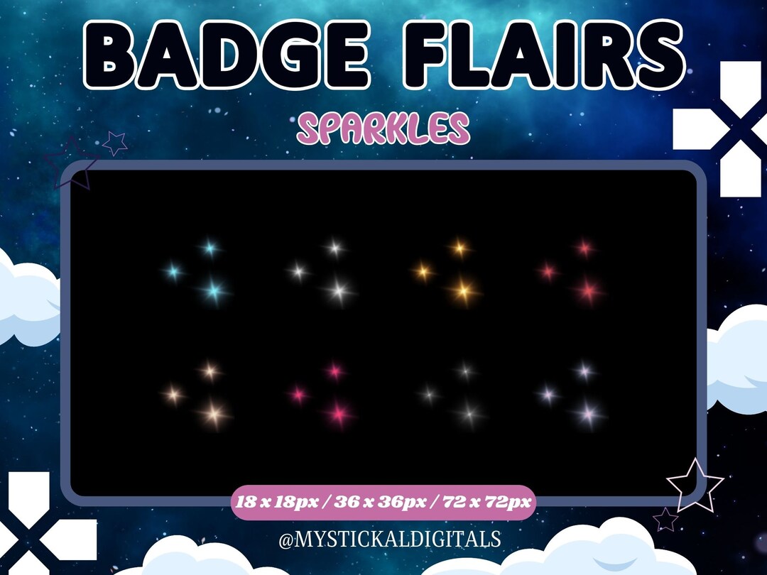 Sparkles Twitch Sub Badge Flair - Bit Badges - Streamer - Stream ...