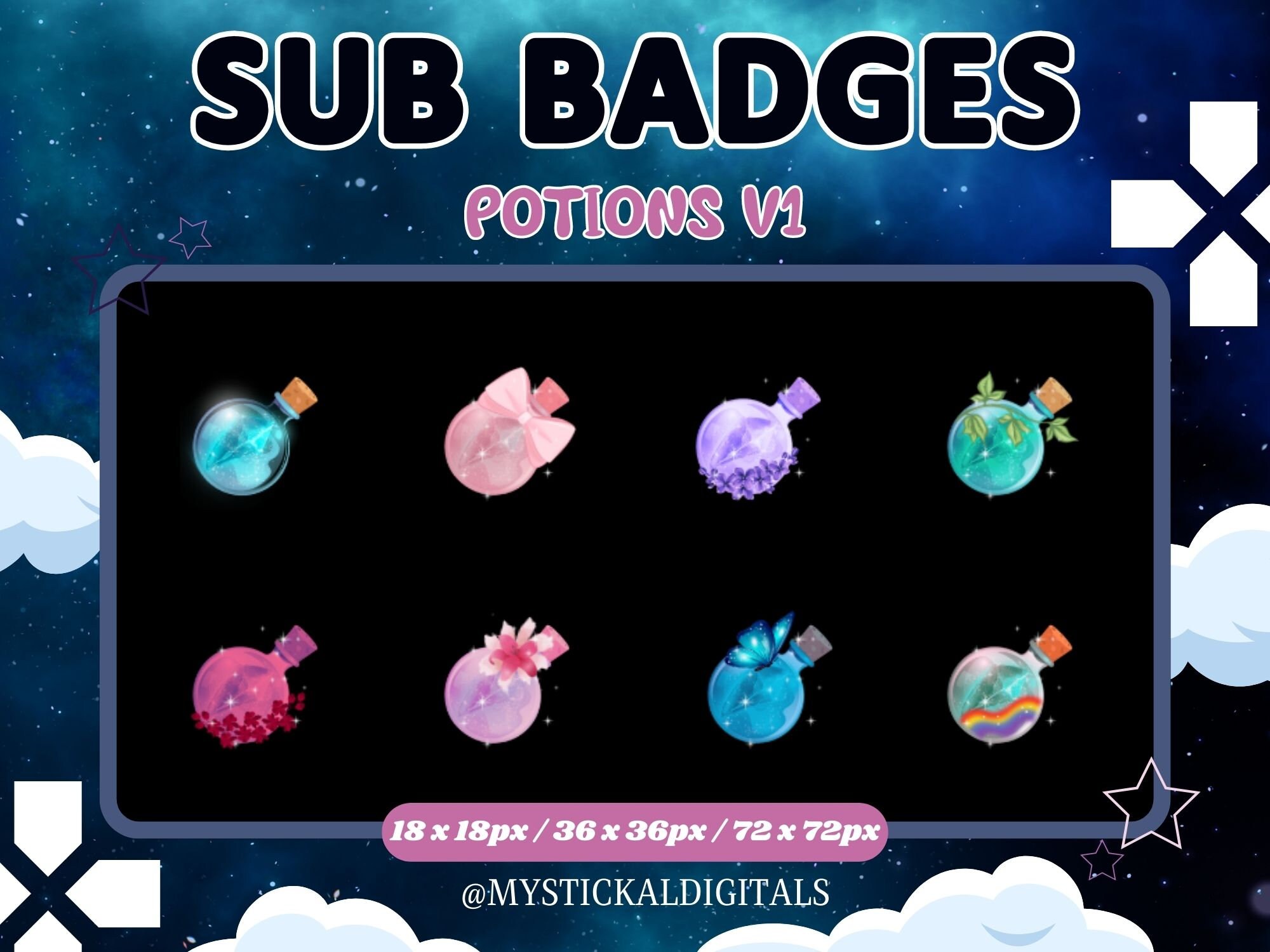 Potion Twitch Sub Badges - Bit Badges - Streamer - Stream - Shiny ...