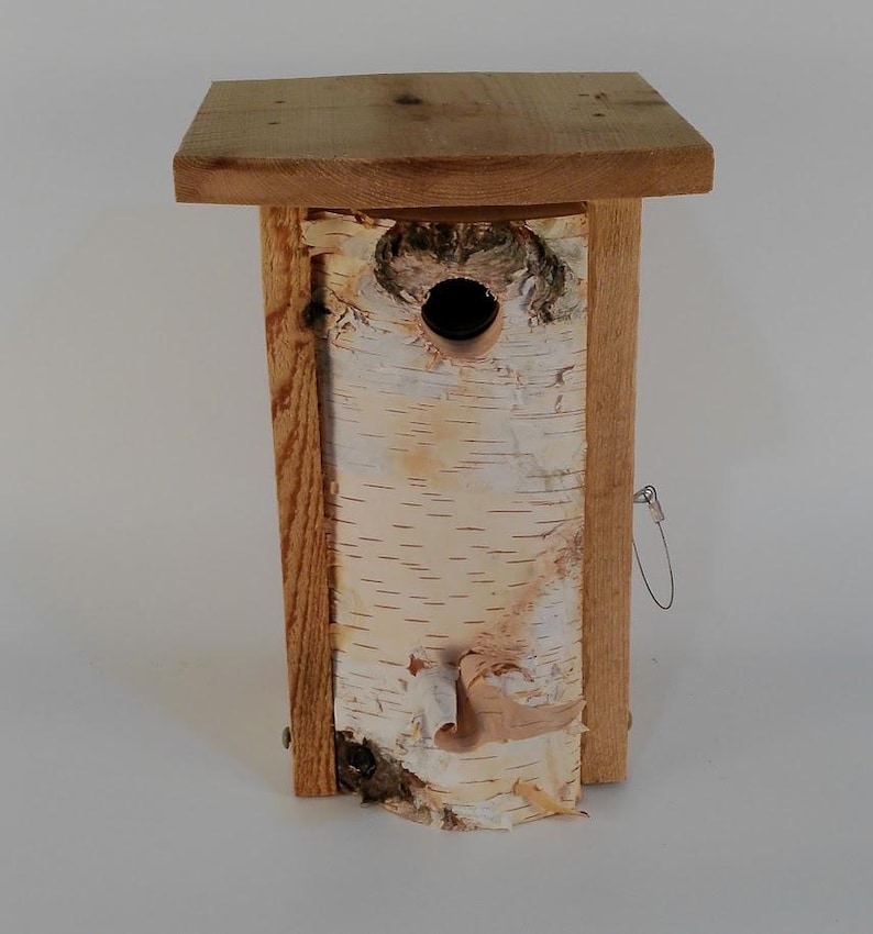 Handmade Chickadee Birdhouse – Rustic Birch Bark and Cedar Chickadee ...