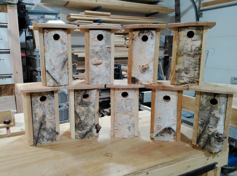 Handmade Chickadee Birdhouse – Rustic Birch Bark and Cedar Chickadee ...