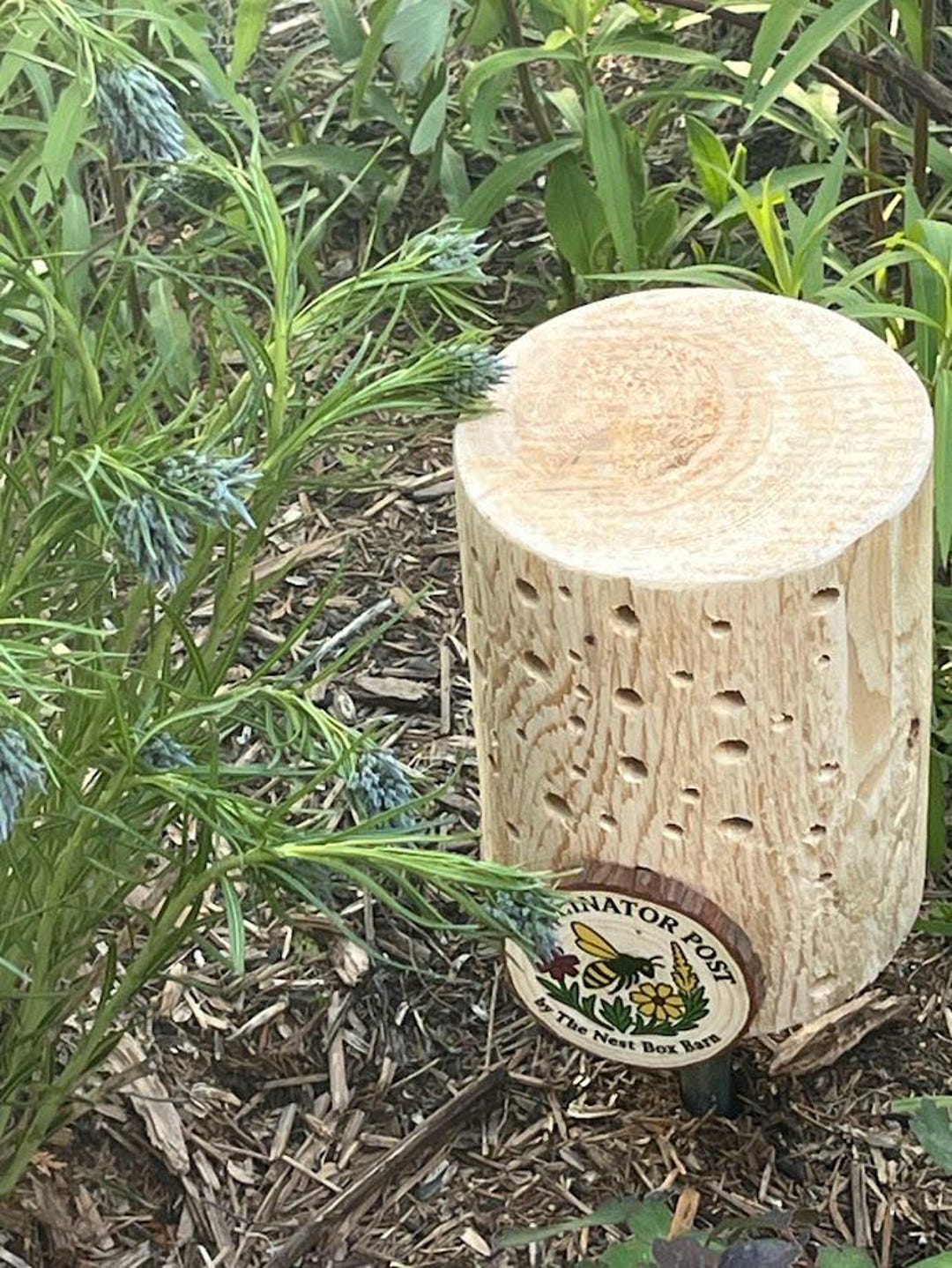 Solitary Bee Hotel – Unique Post Design | Handmade Bee House for ...