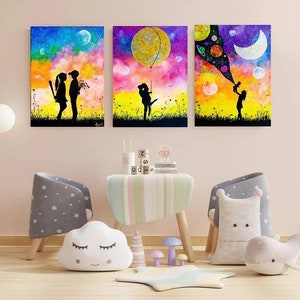 Mother Art on Canvas, Mother Under the Moon, Moon Art, Mother S Day ...