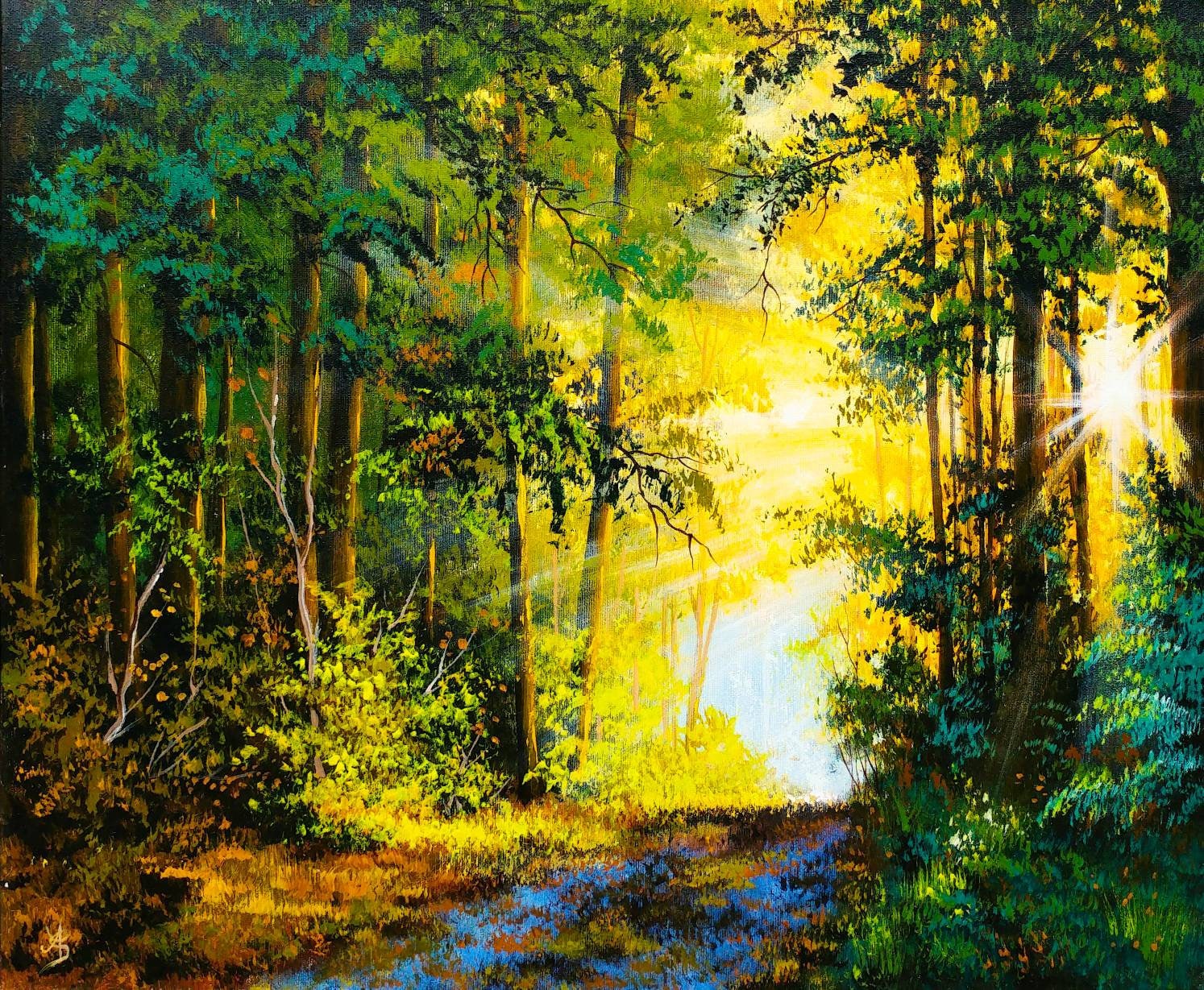 Nature Painting on Canvas, Forest Painting, Nature Art, Trees Painting ...