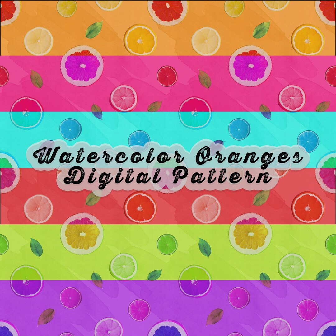Seamless Watercolor Orange Pattern, Printable Fruit Digital Design for ...