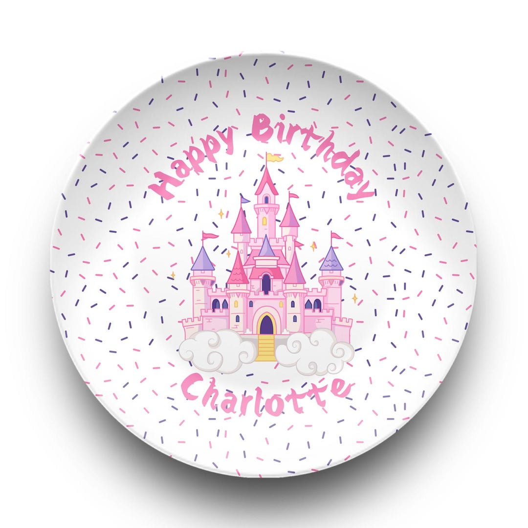 Custom Name Plate Birthday Girl Princess Castle Pink Sprinkles Baby ...