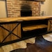 Solid Wood Walnut Handmade Tv Console With Metal / Industrial Tv Stand ...