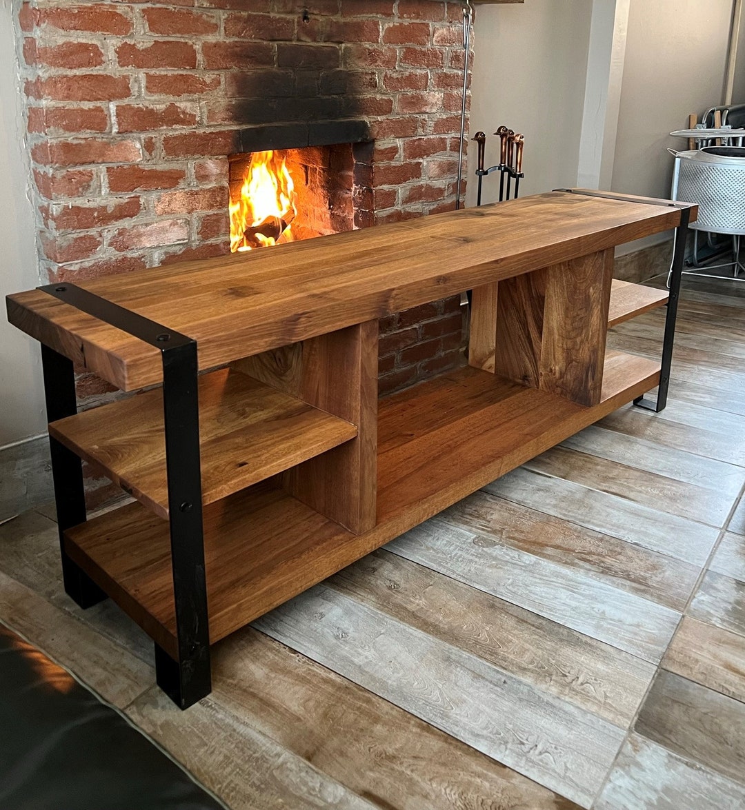 Solid Wood Tv Stand- Walnut / Handmade Tv Unit / Modern Tv Console / Tv ...
