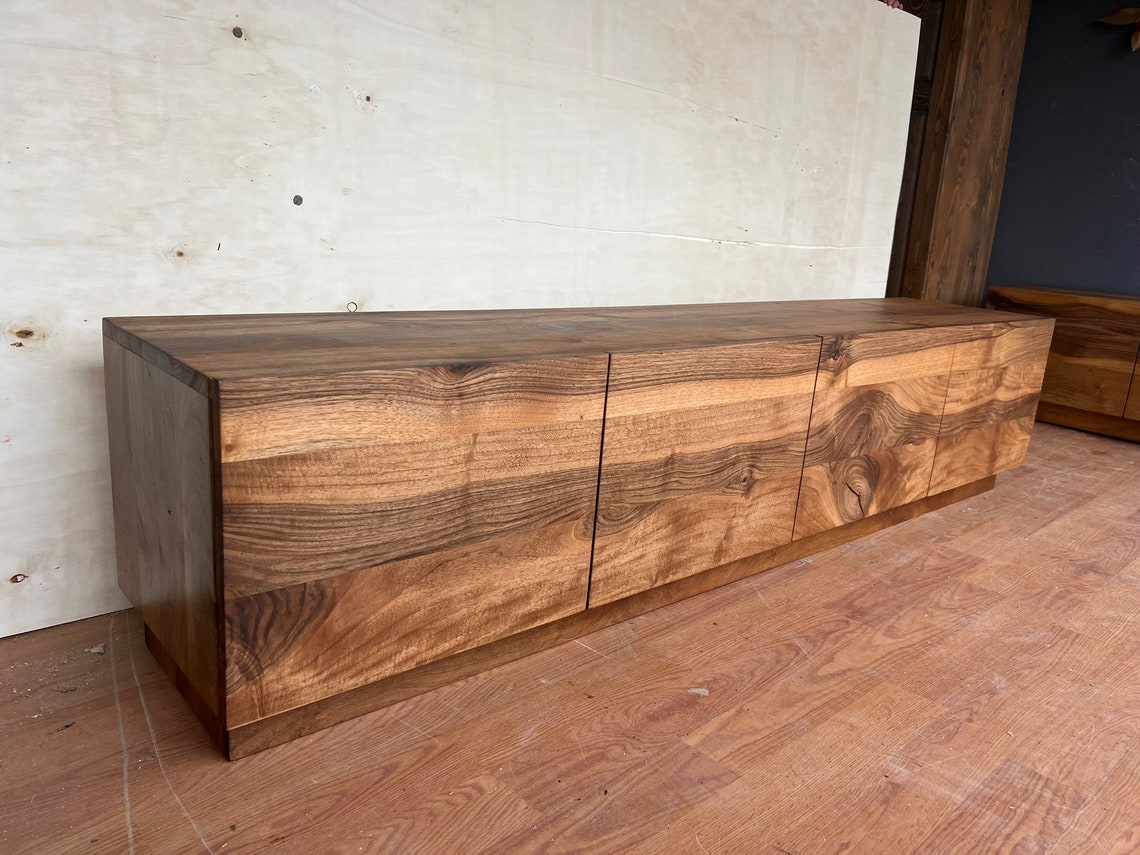 Solid Walnut Wood Tv Stand / Natural Wood Tv Stand / Modern Tv - Etsy