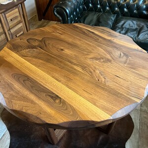 Round Walnut Table - Handmade, Modern Design, Compact, Space-saving ...