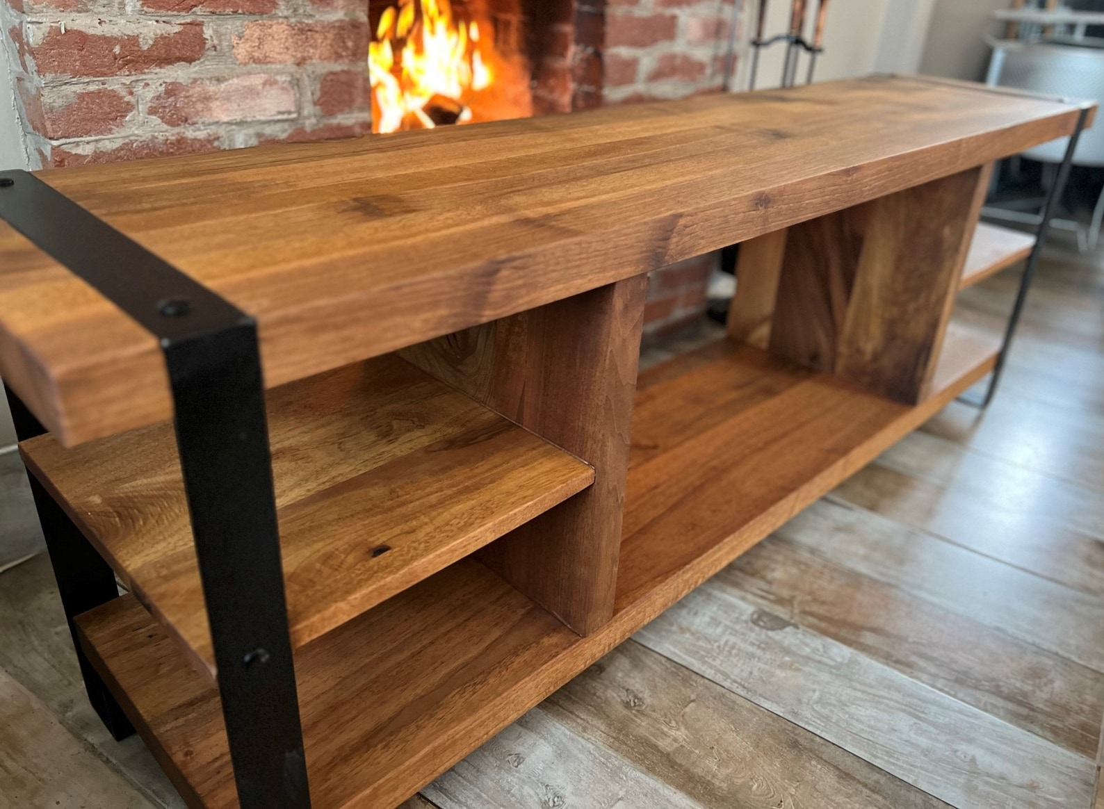 Solid Wood Tv Stand Walnut / Handmade Tv Unit / Modern Tv Console / Tv ...