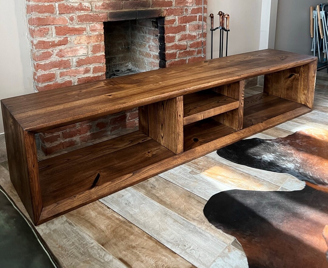 Handmade Rustic Oak Wood TV Stand - Modern Media Console - Etsy