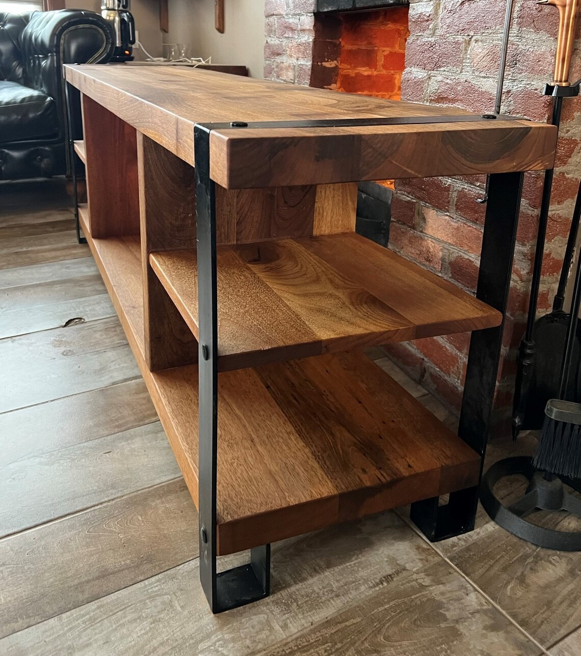 Solid Wood Tv Stand Walnut / Handmade Tv Unit / Modern Tv Console / Tv ...