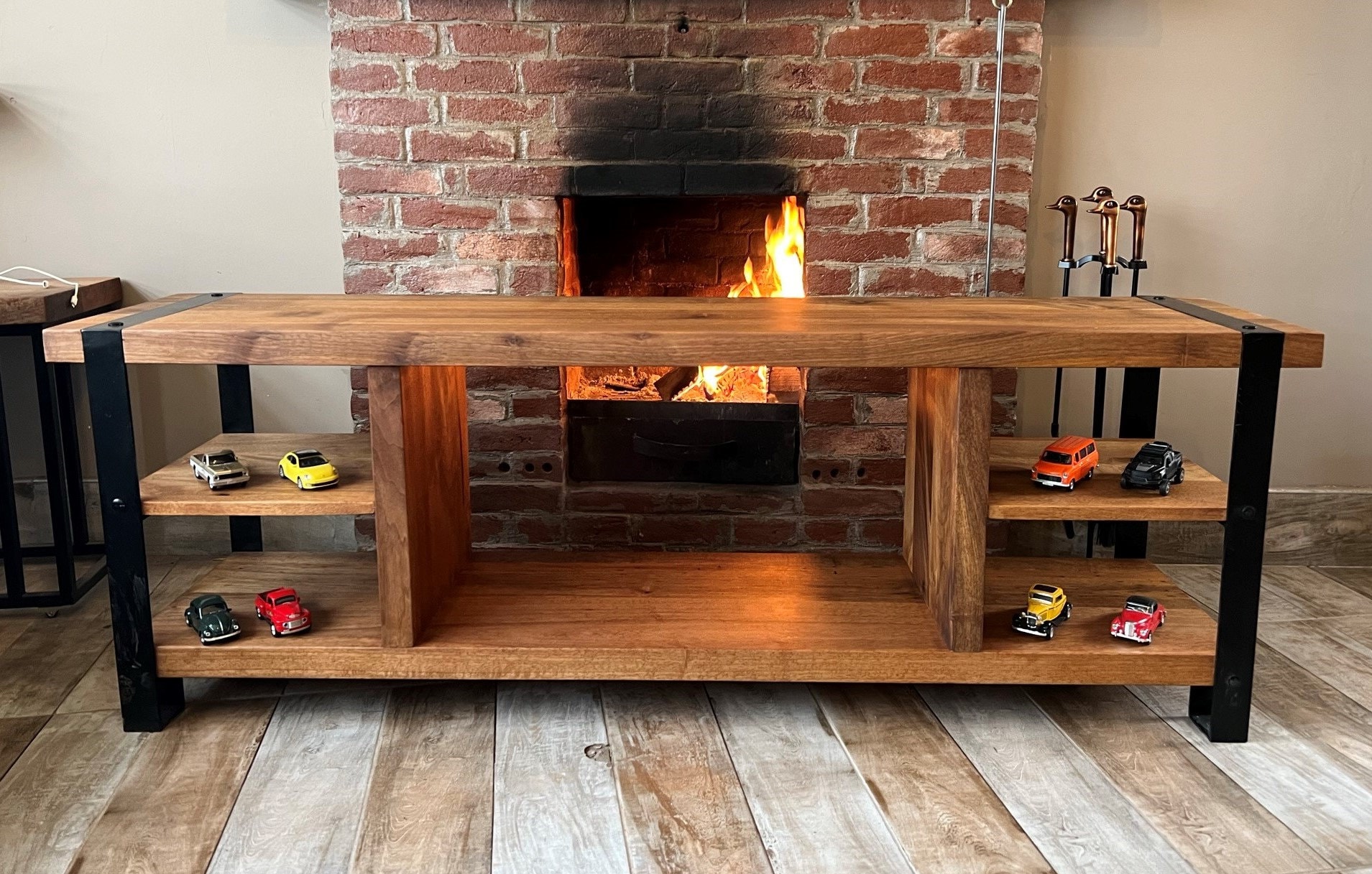 Solid Wood Tv Stand Walnut / Handmade Tv Unit / Modern Tv Console / Tv ...