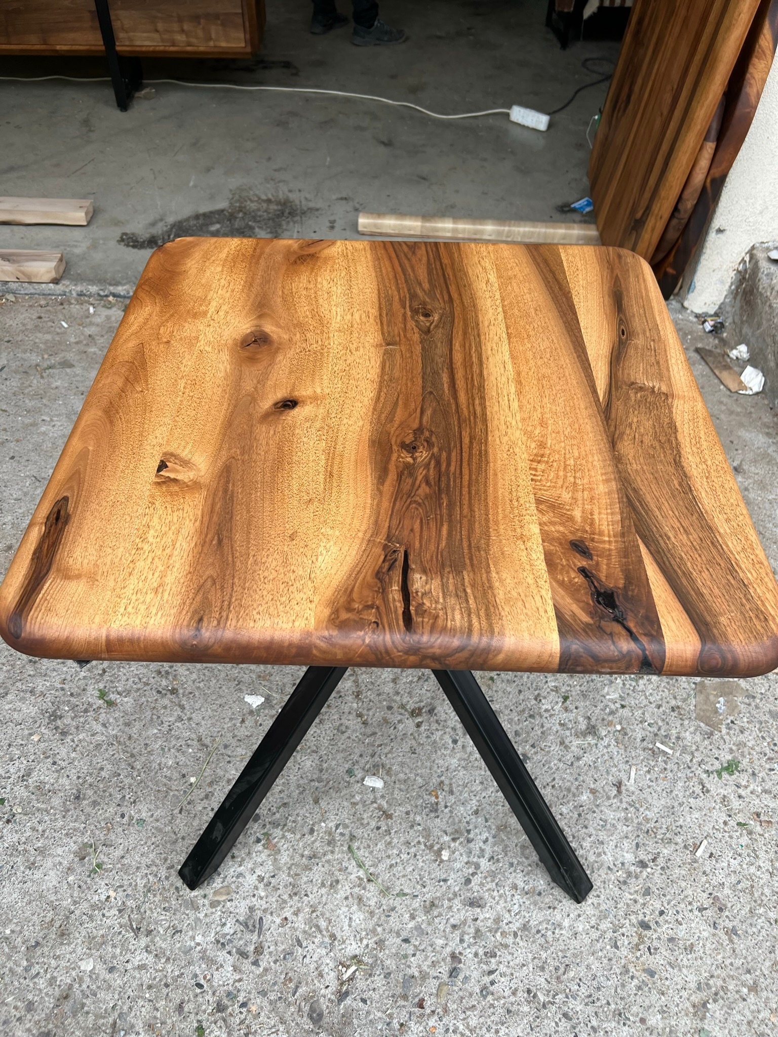 Square Walnut Solid Wood Dining Table /square Handmade Dining Table ...