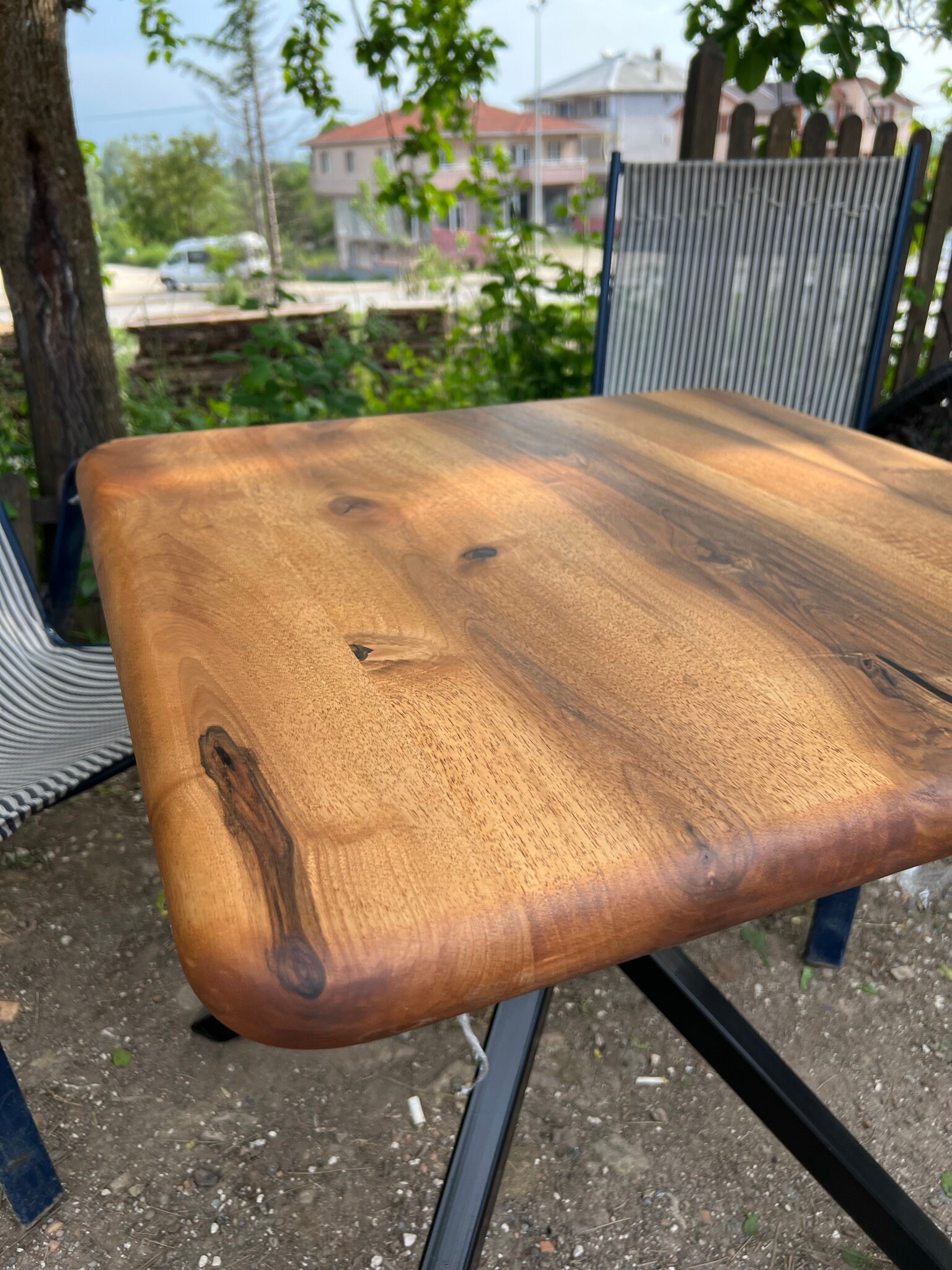 Square Walnut Solid Wood Dining Table /square Handmade Dining Table ...