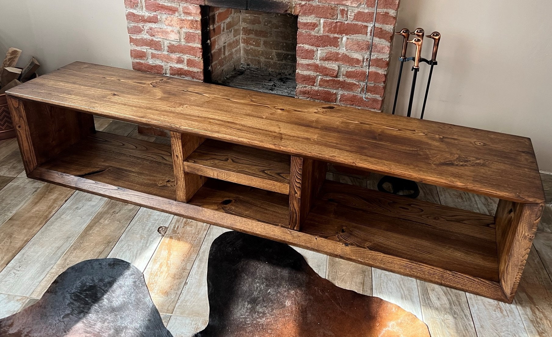 Rustic Tv Stand / Oak Wood Tv Stand / Modern Tv Stand / Tv Console / Tv ...