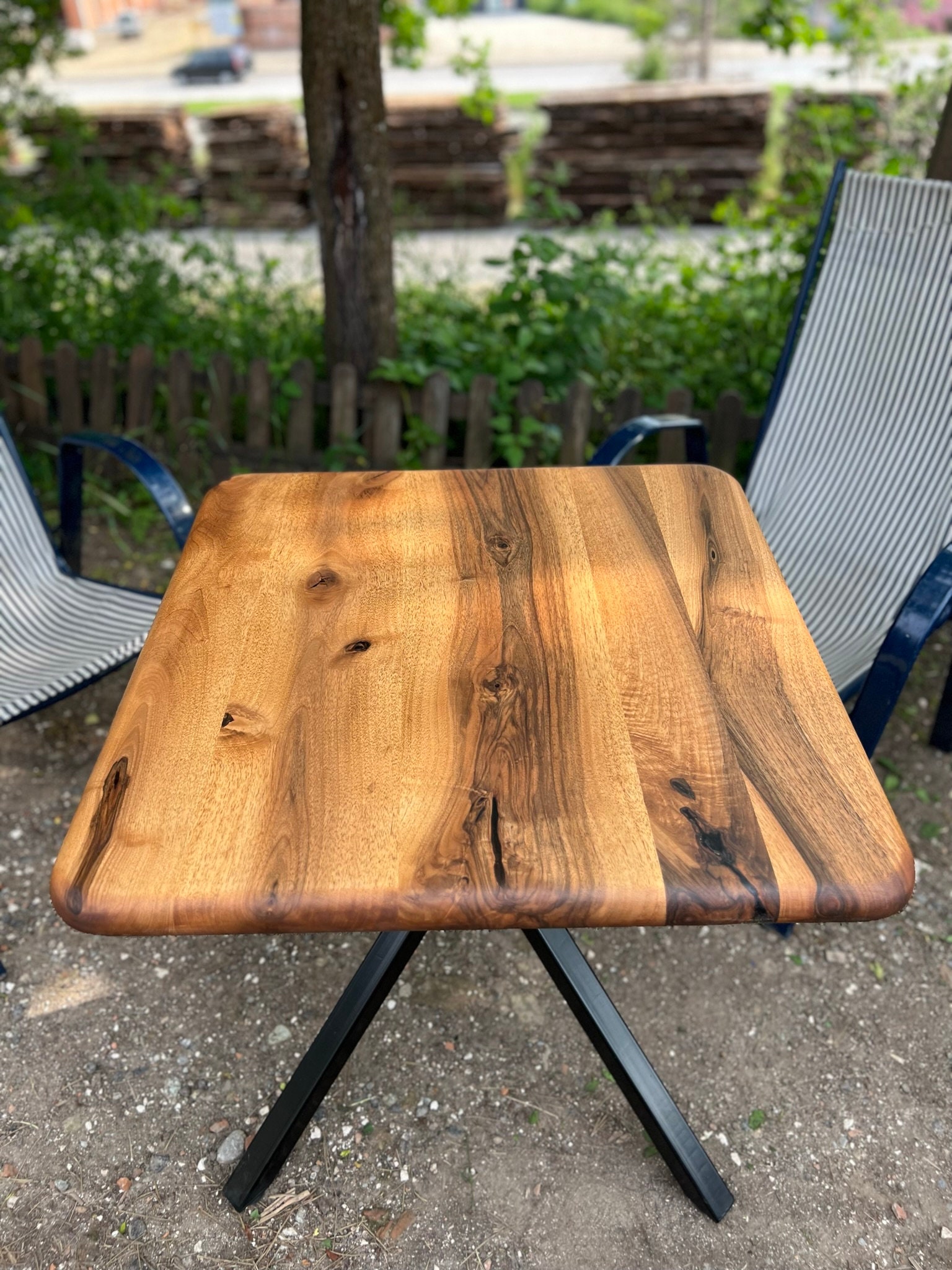 Square Walnut Solid Wood Dining Table /square Handmade Dining Table ...