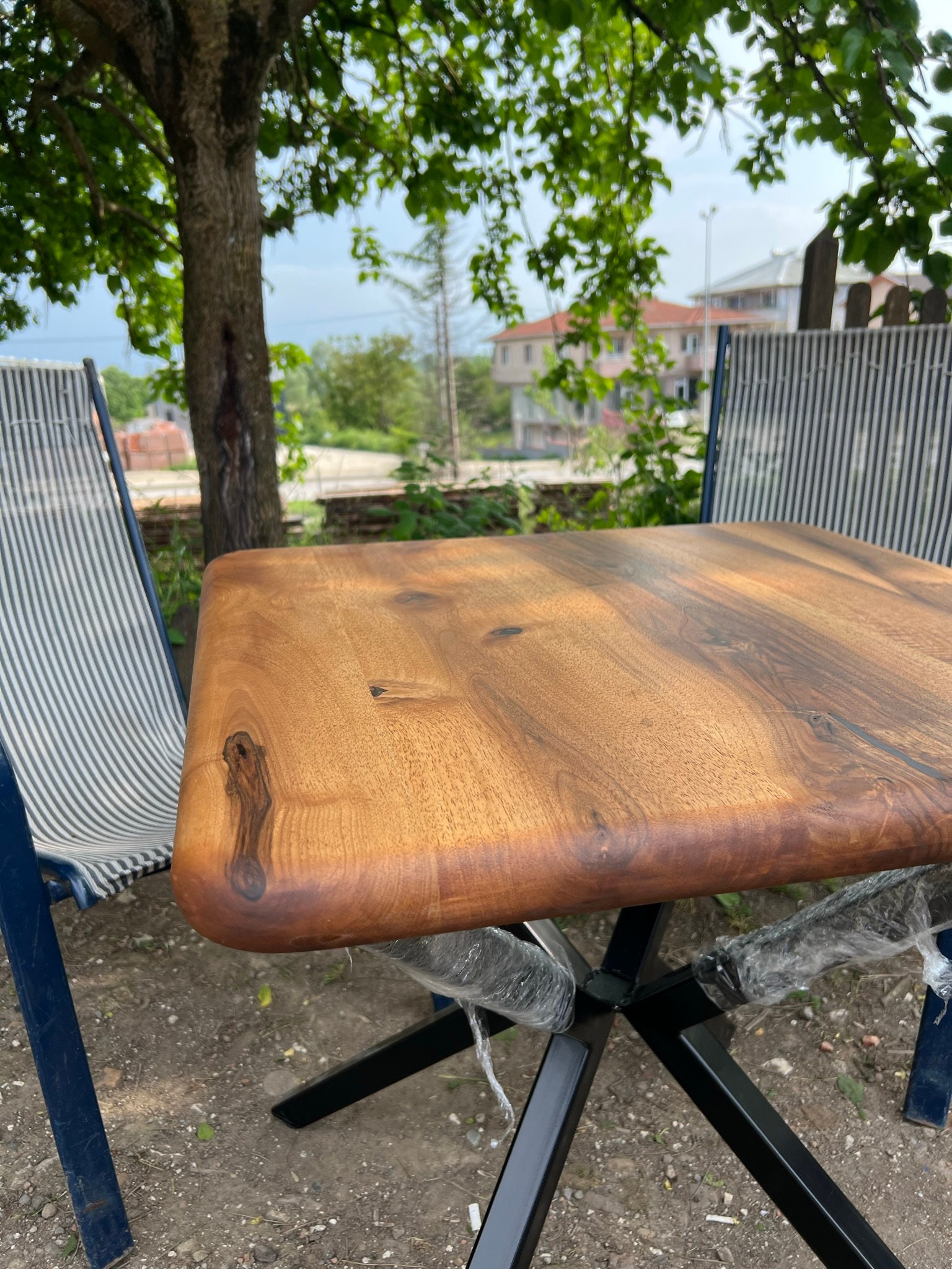Square Walnut Solid Wood Dining Table /square Handmade Dining Table ...