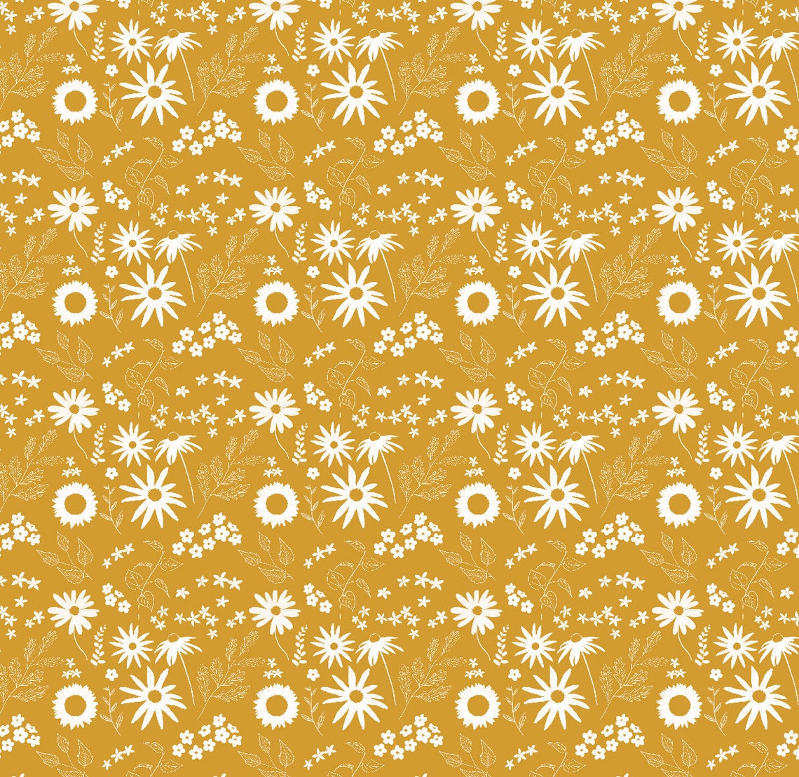 Yellow Flowers Seamless Pattern - Etsy