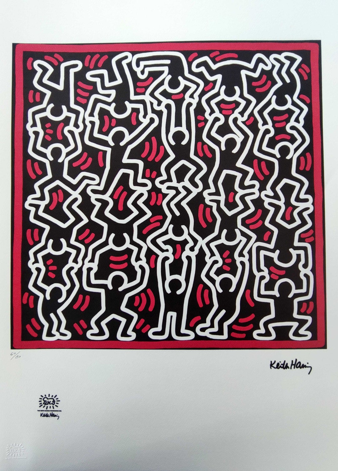 Vintage Keith Haring Screen Print Wall Art - Etsy