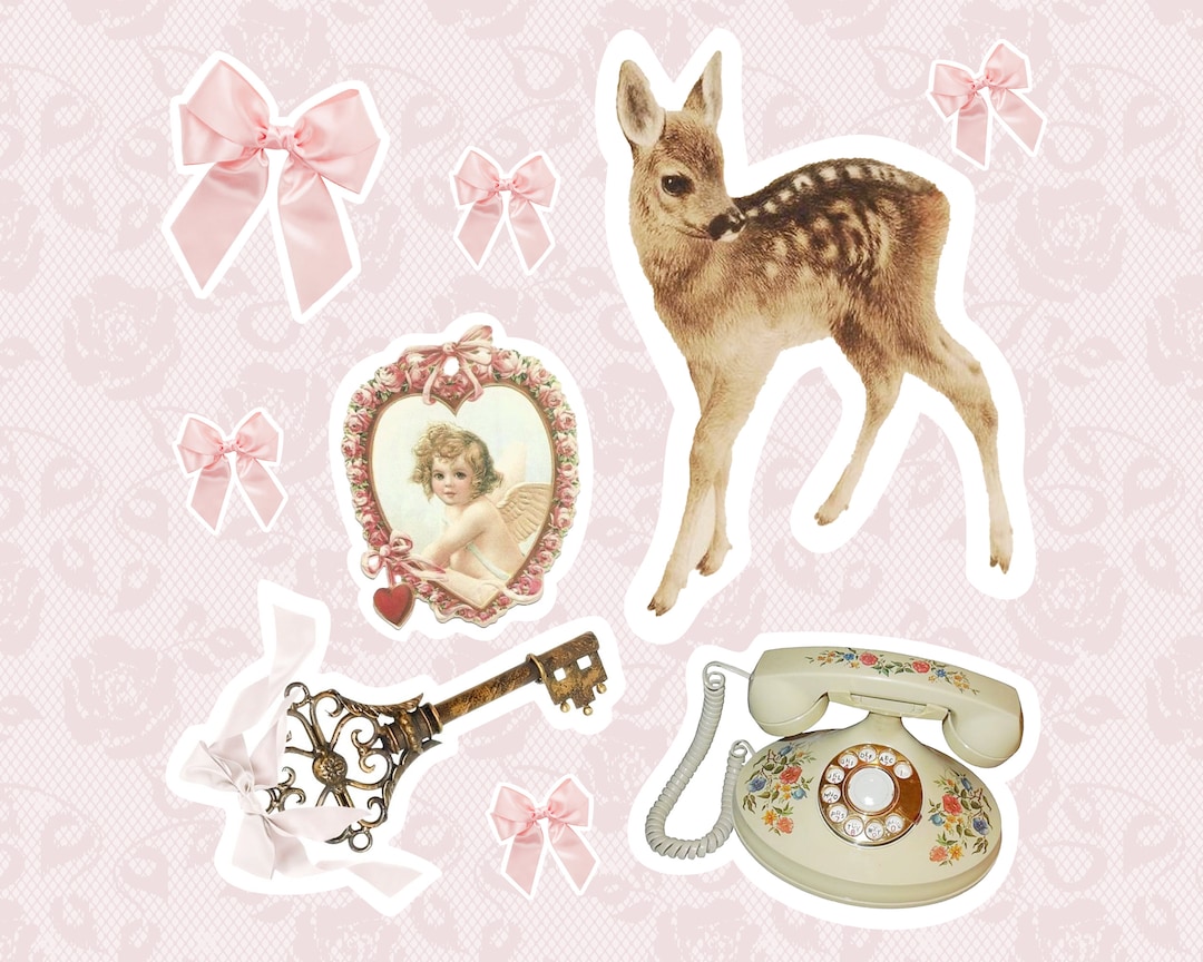 Digital Dollette Stickers Cute Printable Stickers Coquette - Etsy