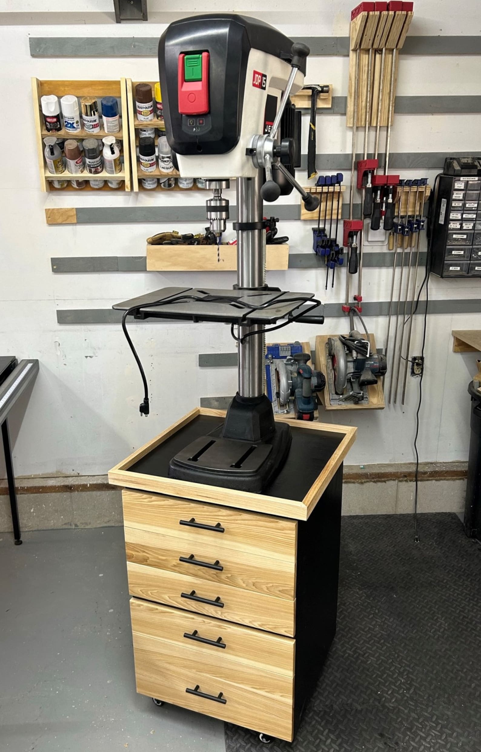 DIY Drill Press Stand Plans 15" Drill Press and Smaller With Adaptable ...