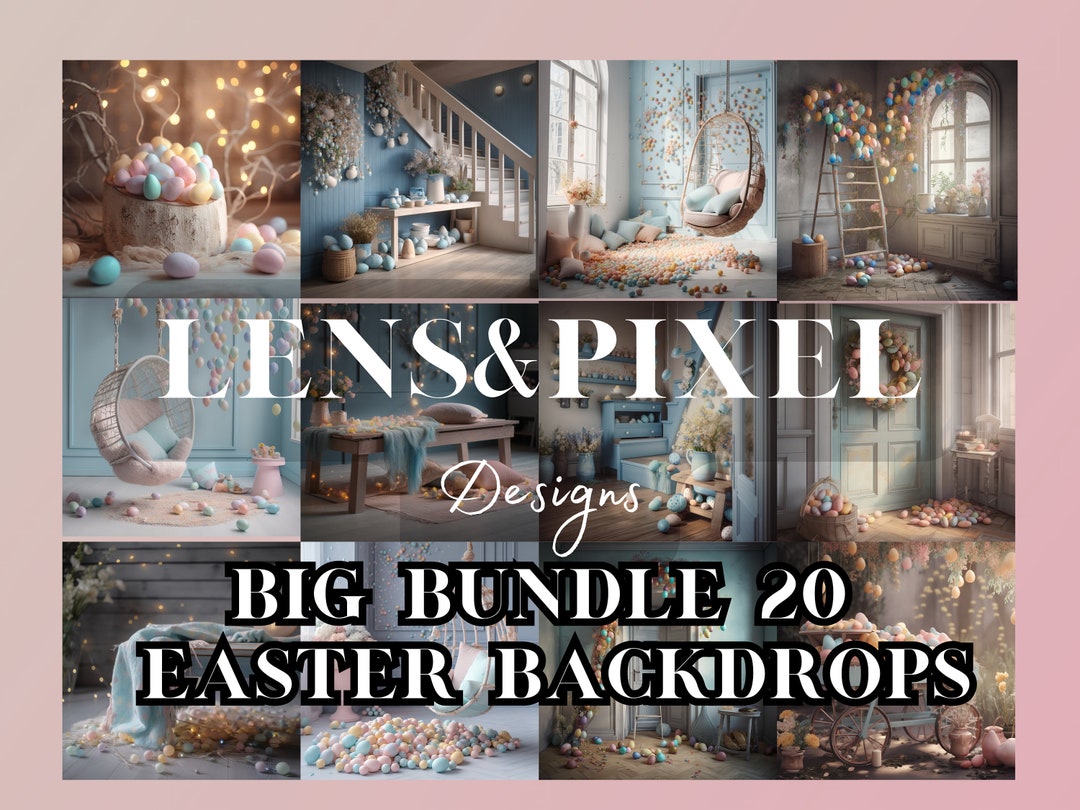 Easter Backdrops Bundle 20 Images, Digital Artwork, for Kids & Newborn ...