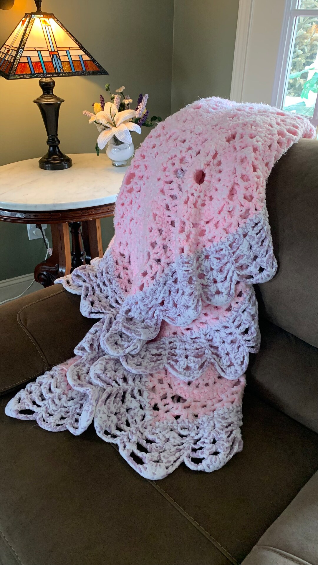 Luxurious Pink & Purple Crochet Afghan - Handcrafted Comfort - Etsy