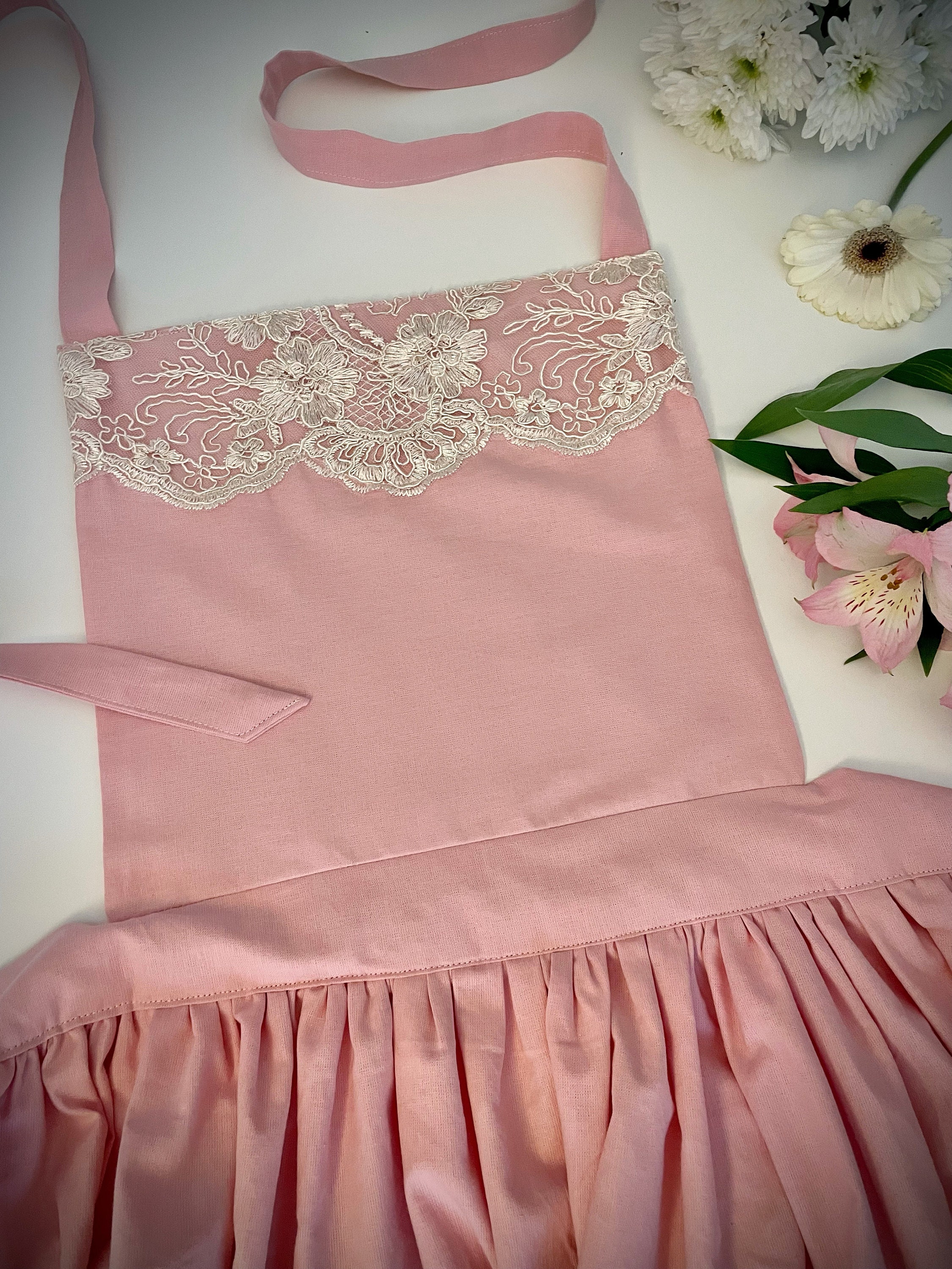 Victorian Style Apron (dusty Pink) - Etsy