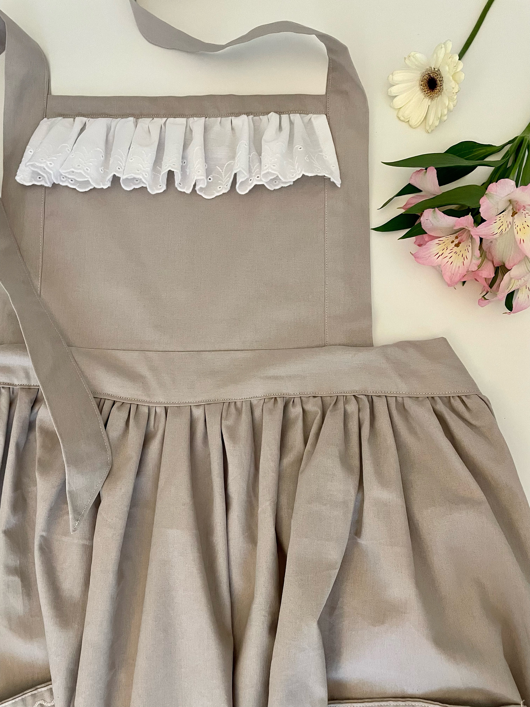 Victorian Style Apron (light Gray) - Etsy