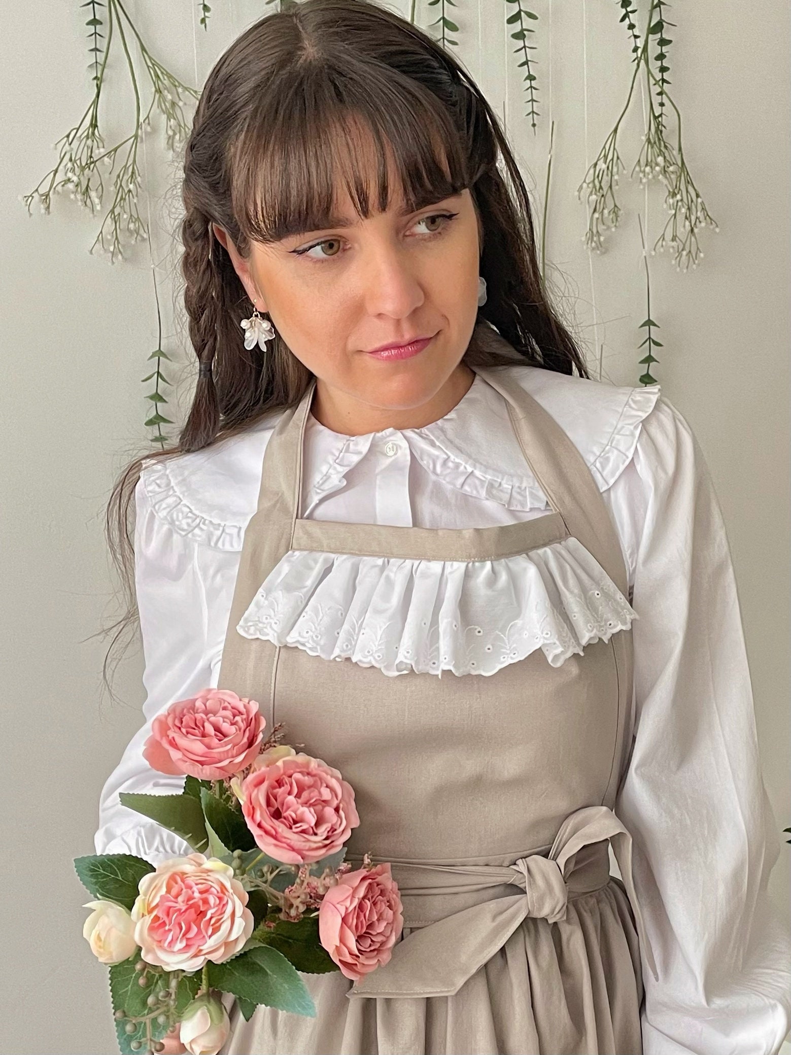 Victorian Style Apron (light Gray) - Etsy