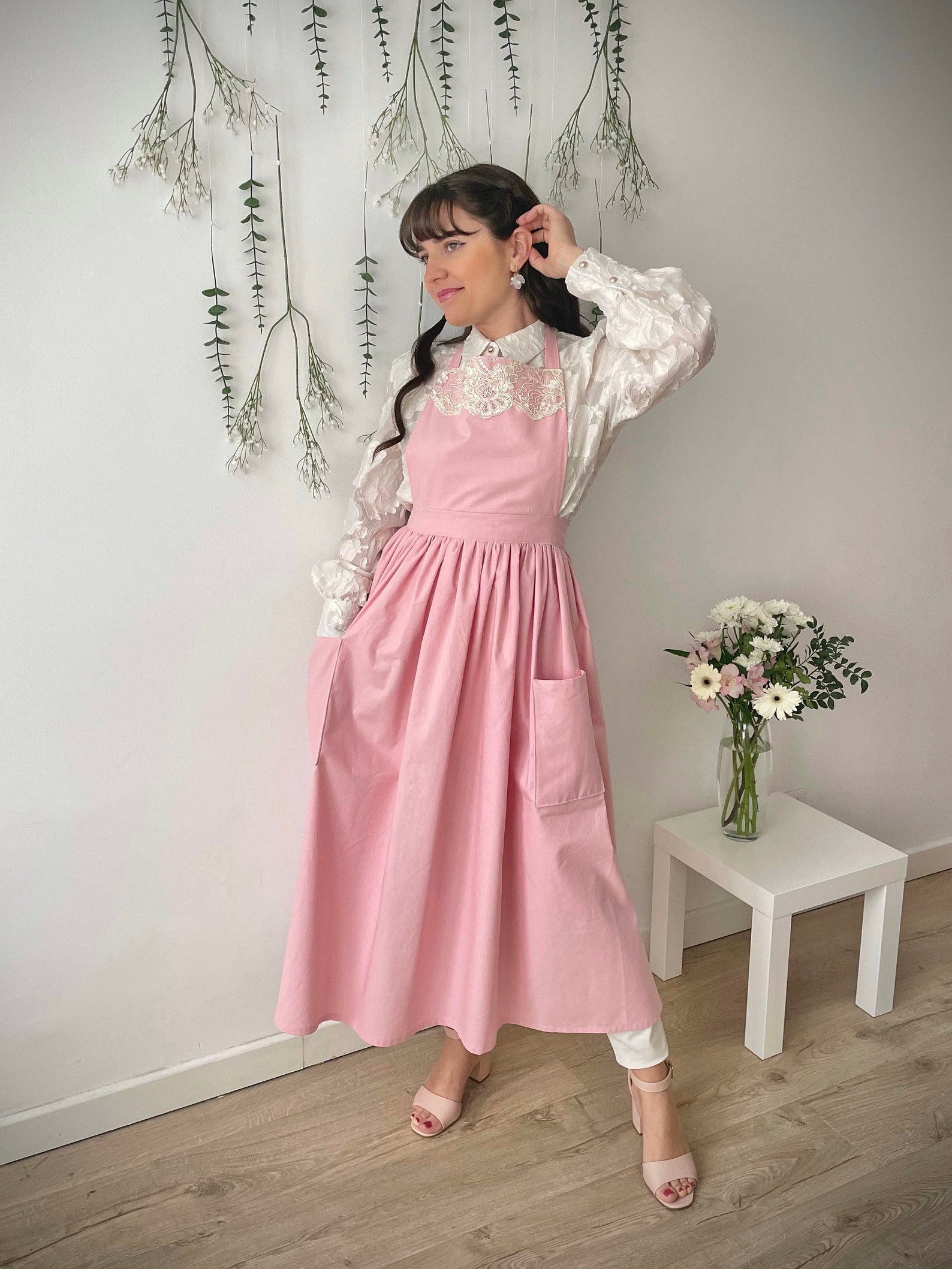 Victorian Style Apron (dusty Pink) - Etsy