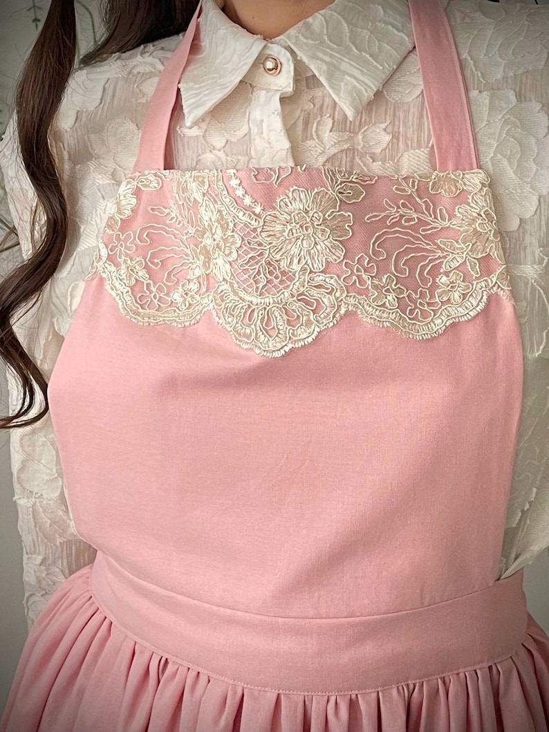 Victorian Style Apron (dusty Pink) - Etsy