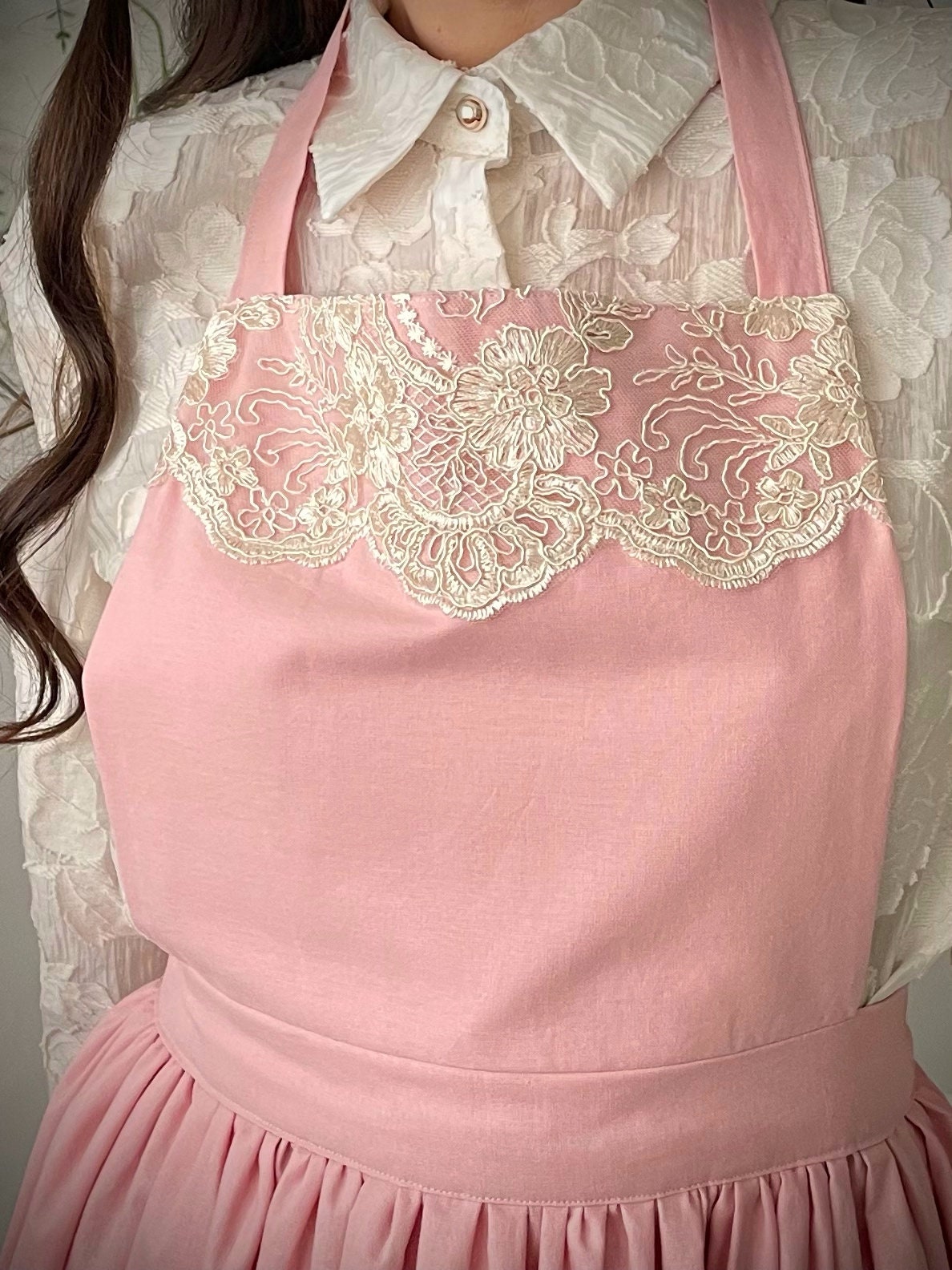 Victorian Style Apron (dusty Pink) - Etsy