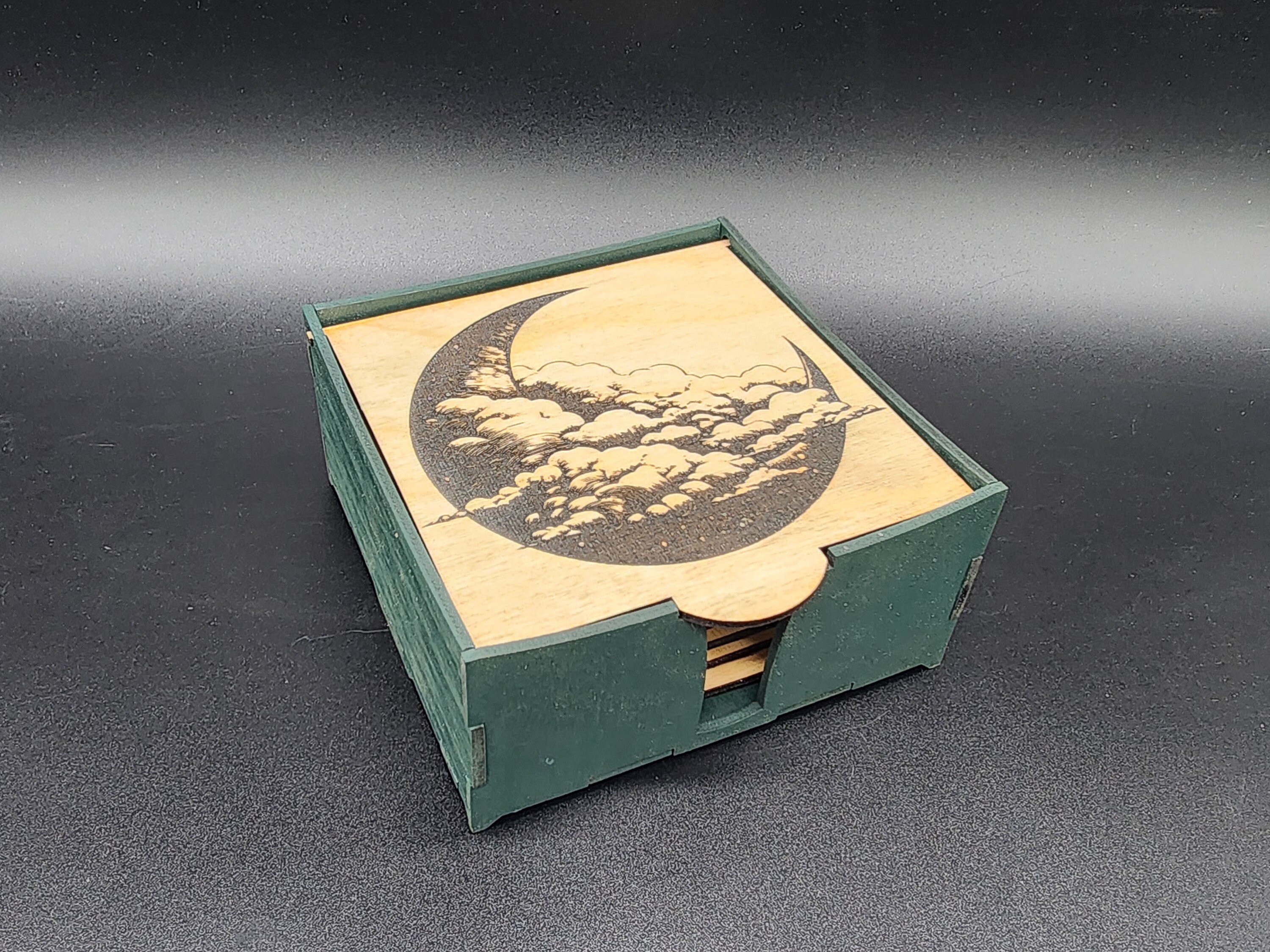 Wolf Coaster Set With Box SVG DXF AI - Etsy