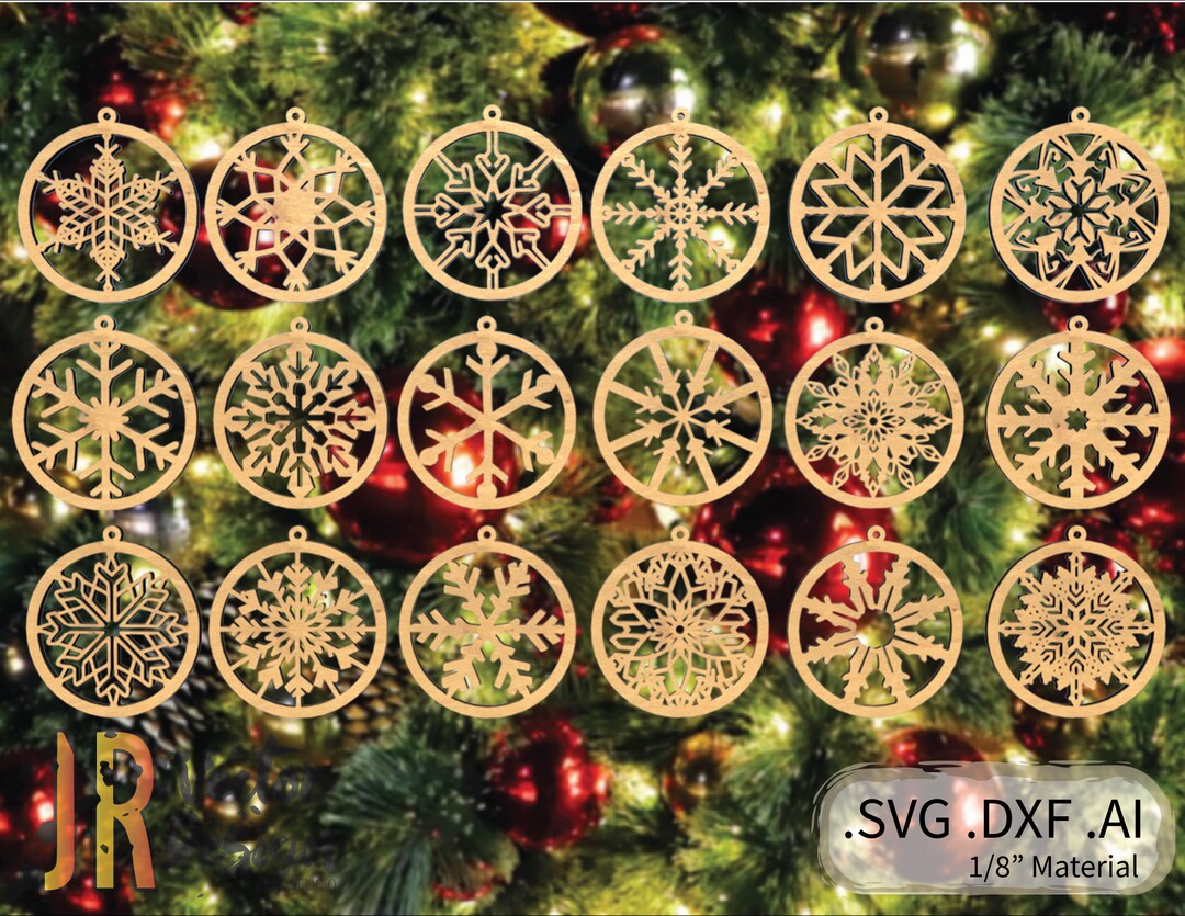 Fractal Snowflake 18 Pack SVG DXF Laser Cutter Files for Glowforge - Etsy