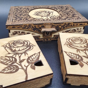 Rose Style Jewelry Box With Inserts SVG DXF AI - Etsy