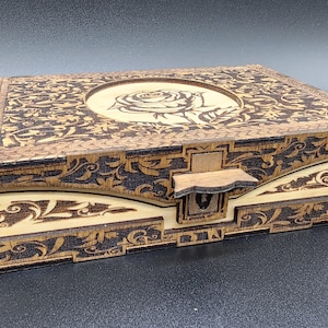 Rose Style Jewelry Box With Inserts SVG DXF AI - Etsy