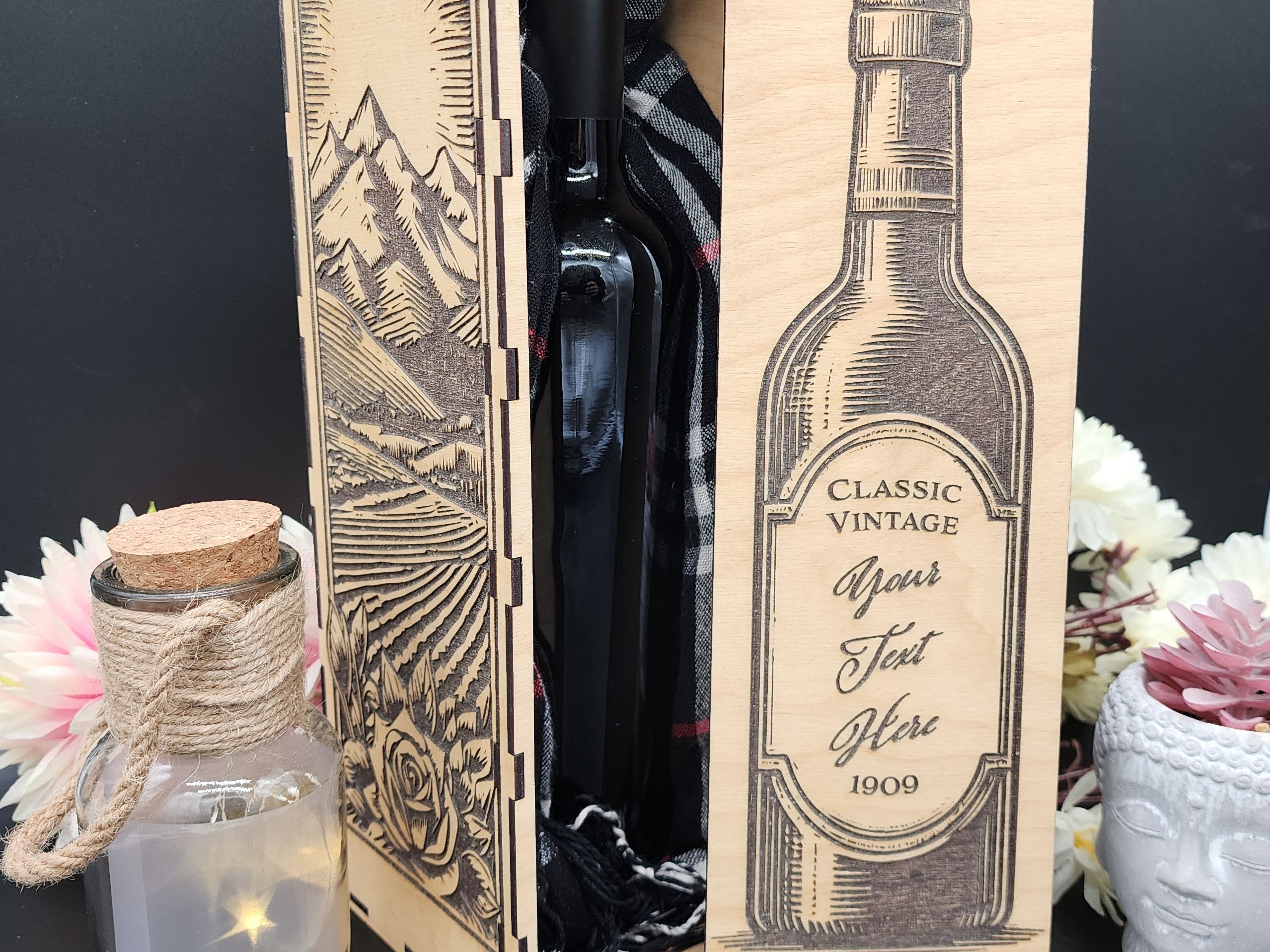 Wine Bottle Slider Gift Box SVG AI DXF - Etsy