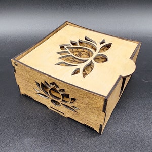 Lotus Coaster Set With Box SVG DXF AI - Etsy