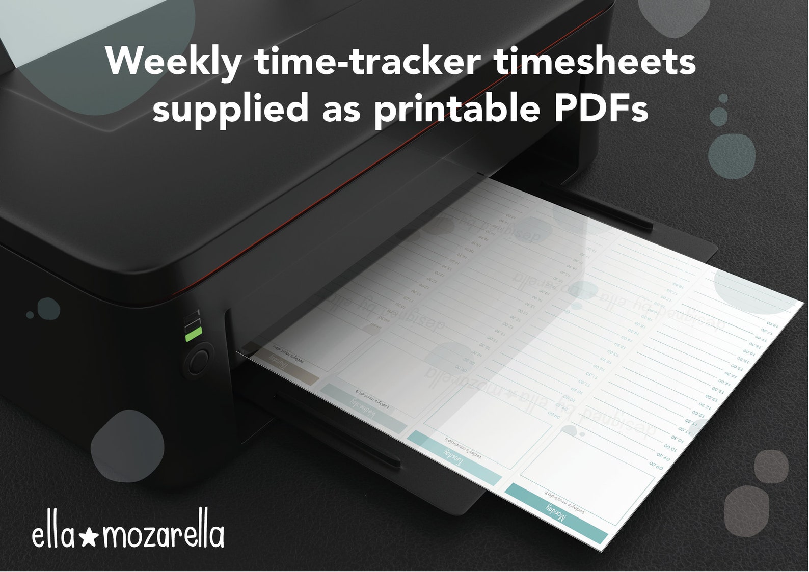 Muted Pattern Weekly 30 Minute Timetracker Timesheet, Work Log ...
