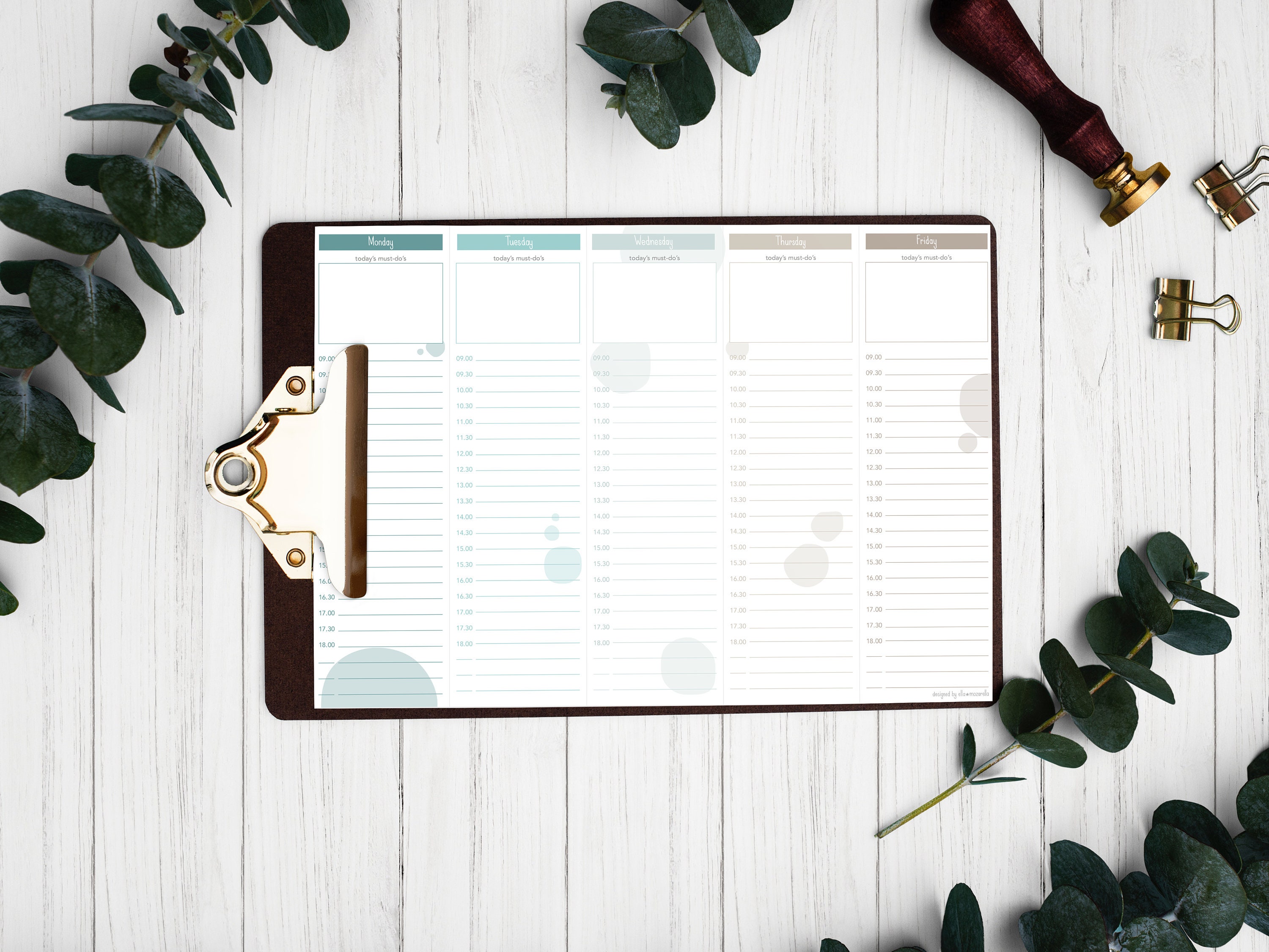 Bundle of Weekly 30 Minute Timetracker Timesheets, Work Log, Employee ...