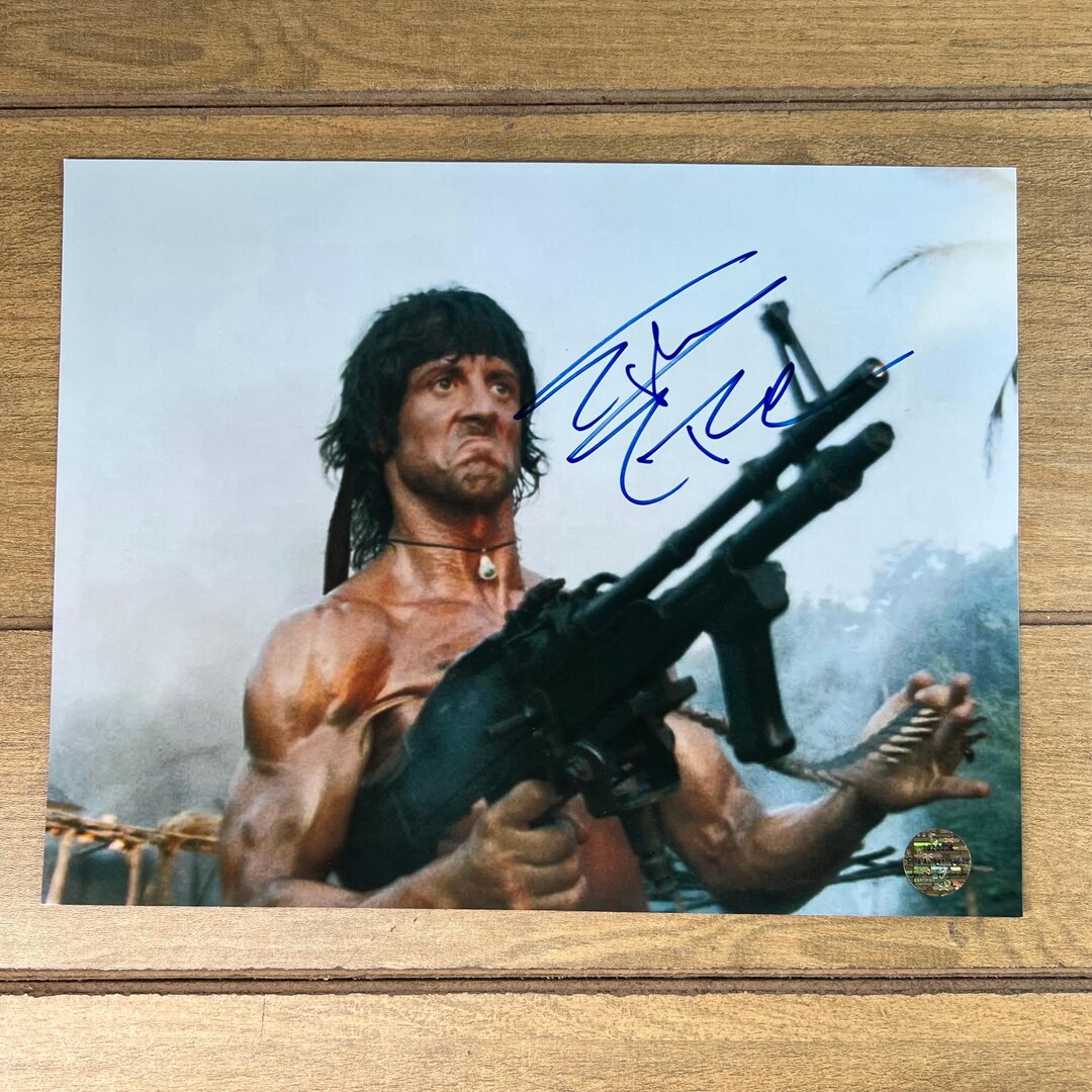 Sylvester Stallone Hand Signed RAMBO 8.5x11 Photo Print Auto COA HOLO ...