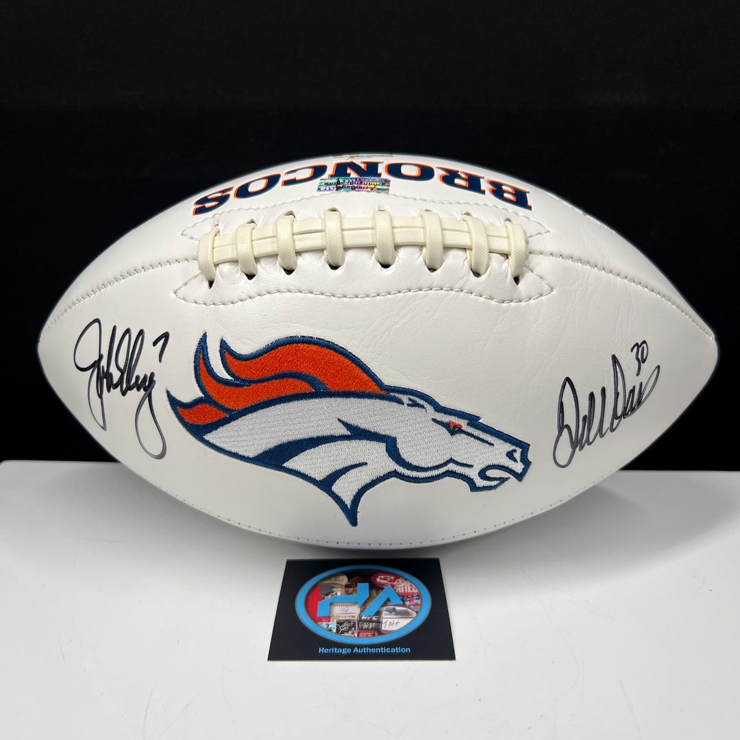 Hand Signed John Elway & Terrell Davis Denver Broncos Super Bowl ...