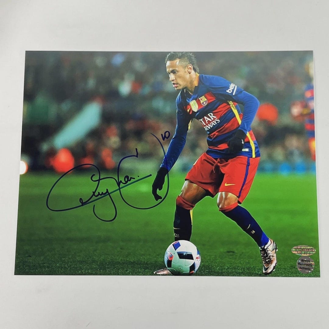 Neymar Jr. #11 Autographed Photo 8.5x11 Hand Signed COA Hologram Brazil ...