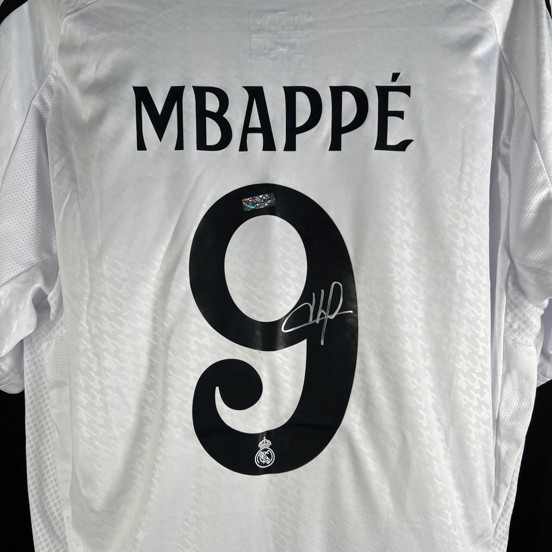 Hand Signed Kylian Mbappe Real Madrid Autographed Soccer Jersey COA ...