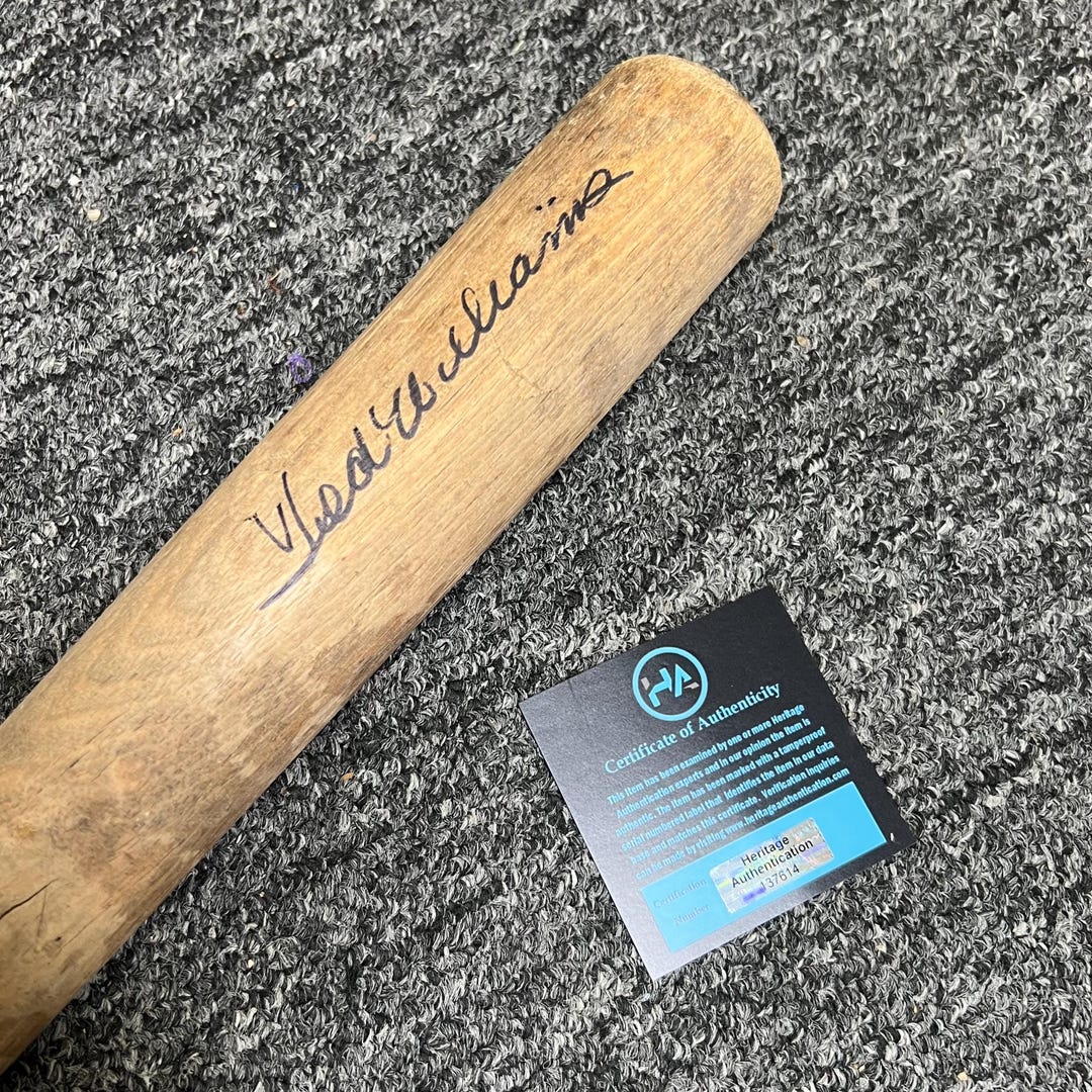 SIGNED Ted Williams Wooden Baseball Bat Boston Red Sox Authentic ...