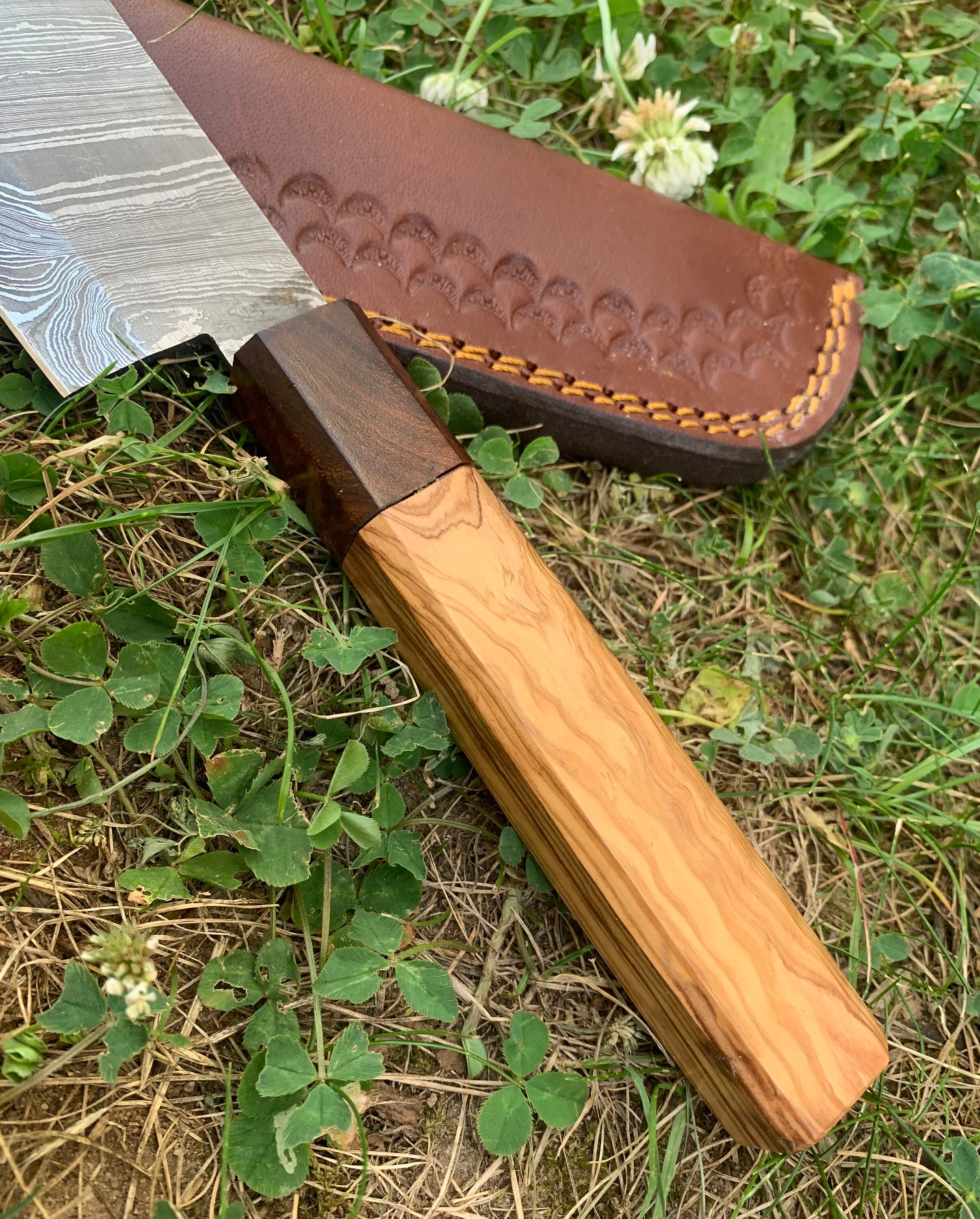 Handmade Chef Knife/cleaver Chopper, Made by Damascus Steel 7" Blade ...