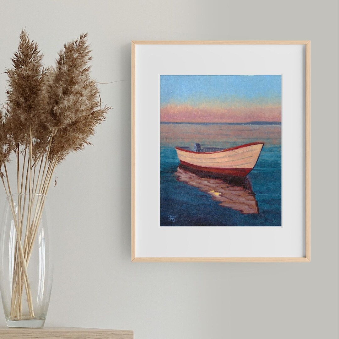 Dory Boat Sunrise Fine Art Print, Nautical Wall Decor, Rhode Island Art ...